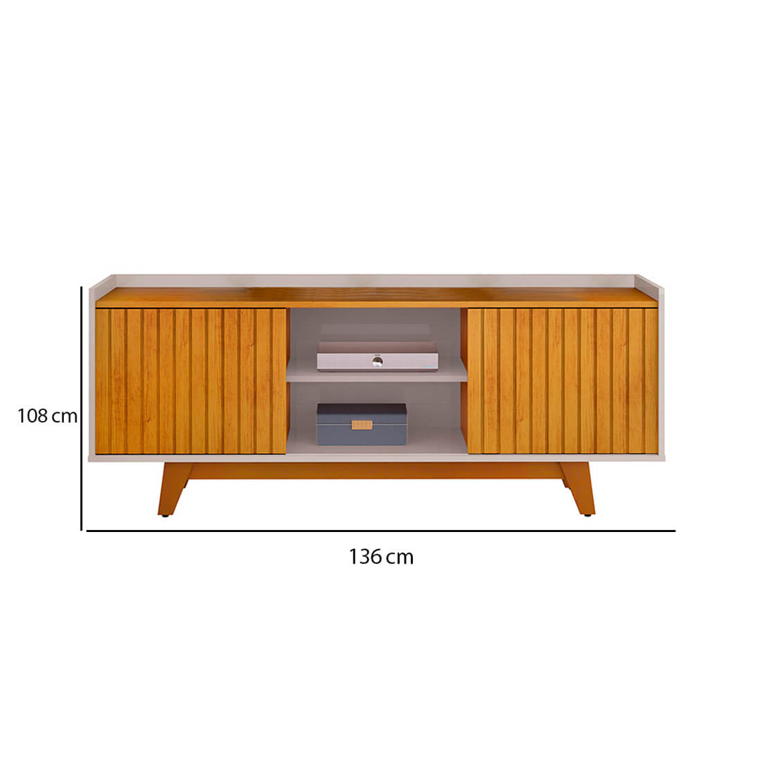 Rack para TV até 60" 2 Portas Deslizantes com Frisos Decorativos Oasis ...