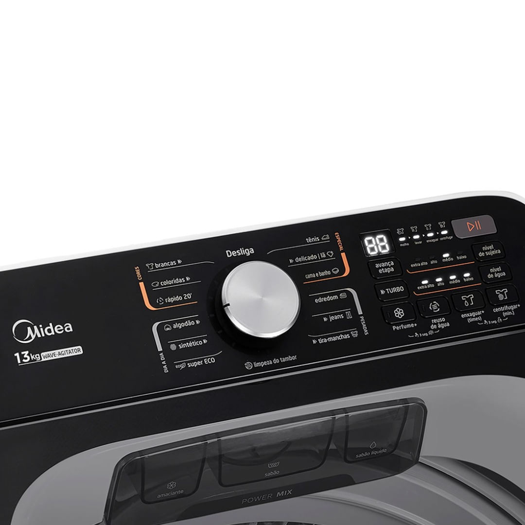 Máquina de Lavar Automática Lavadora Midea 13Kg 13 Programas MA512 ...